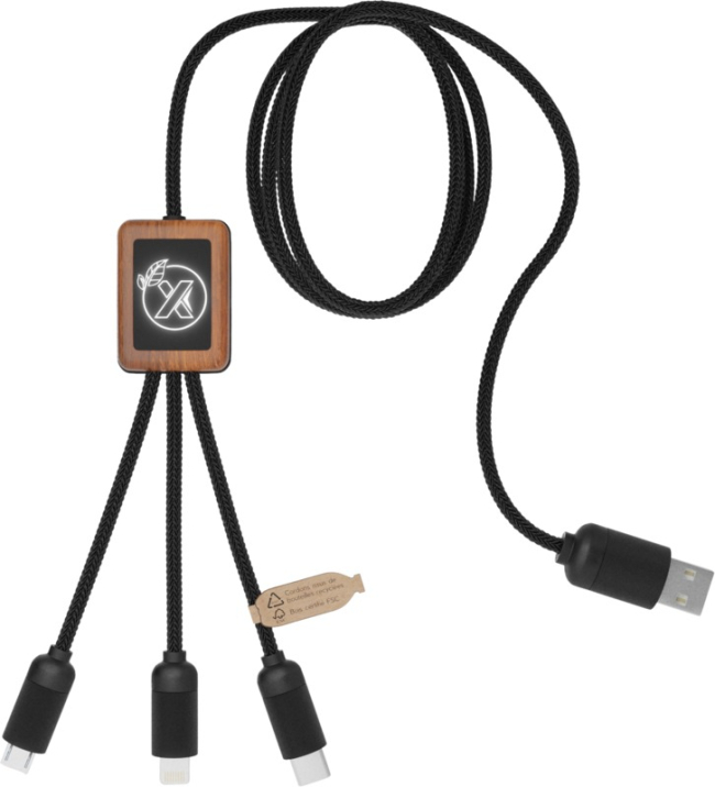 3-in-1 Bamboo Cable | Pellacraft | Promotional Merchandise