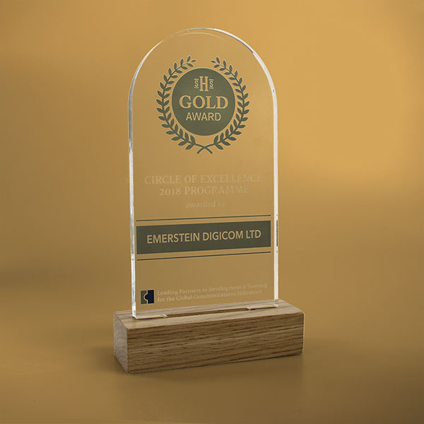 Shaped Acrylic Awards With Wood Base (Sustainably Sourced) | Pellacraft ...