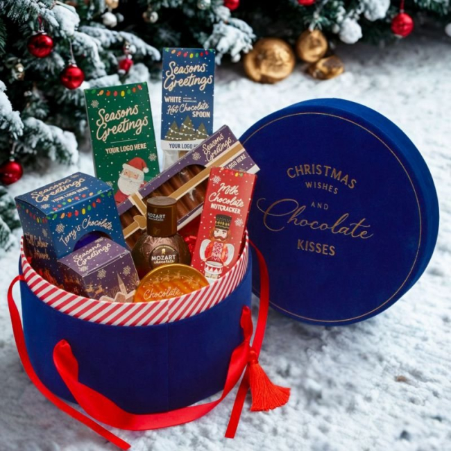 Hat Box filled with Luxury Chocolate | Pellacraft | Promotional Merchandise