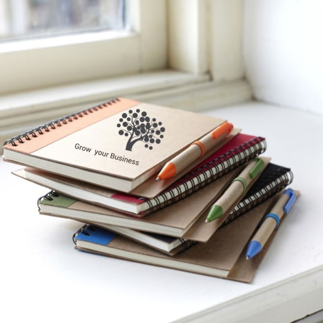 Recycled Wirebound Notebook With Ballpen | Pellacraft | Promotional ...