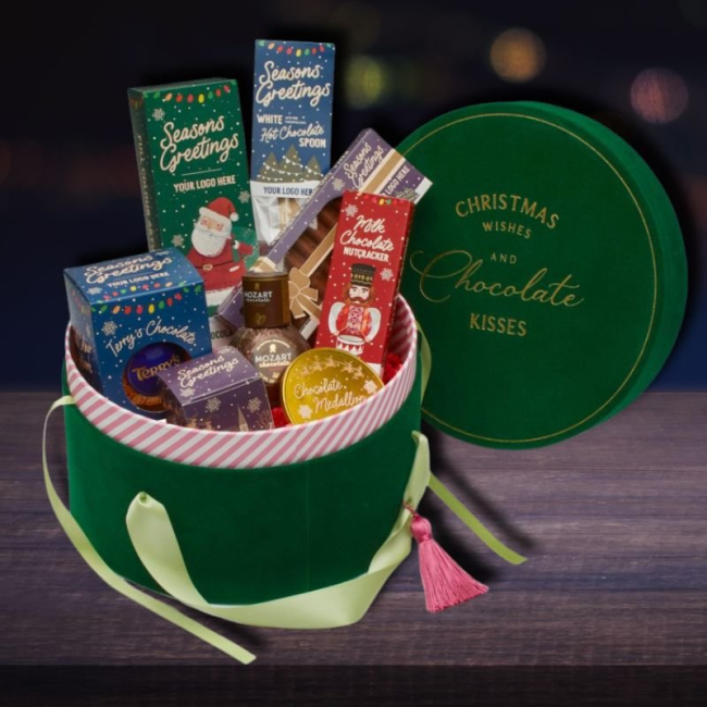 Hat Box filled with Luxury Chocolate | Pellacraft | Promotional Merchandise