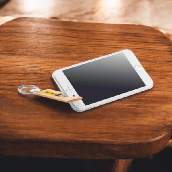 Gankey Bamboo Key Ring/Phone Stand | Pellacraft | Promotional Merchandise