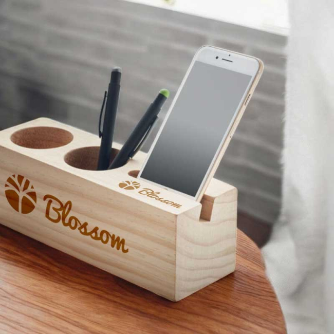 Wooden Desk Stand with Seeds | Pellacraft | Promotional Merchandise