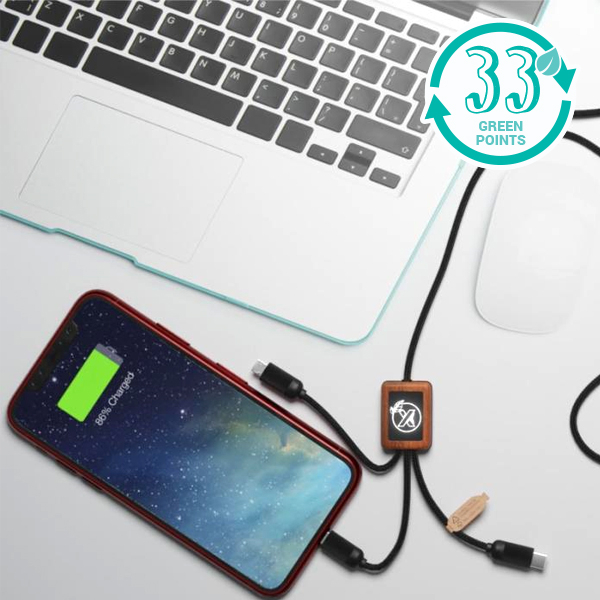 3-in-1 Bamboo Cable | Pellacraft | Promotional Merchandise
