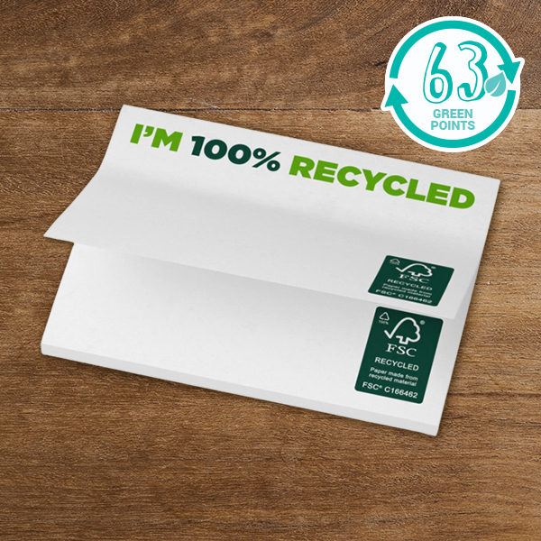 Sticky-Mate Recycled Sticky Notes 100 x 75mm | Pellacraft | Promotional ...