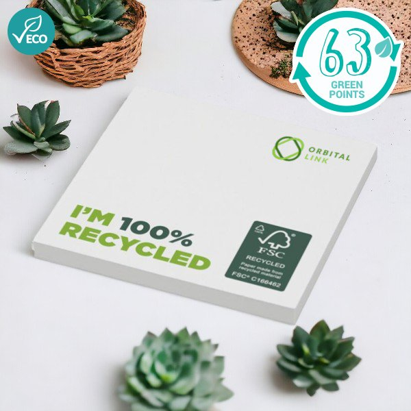 Sticky-Mate Recycled Sticky Notes 75 x 75mm | Pellacraft | Promotional ...