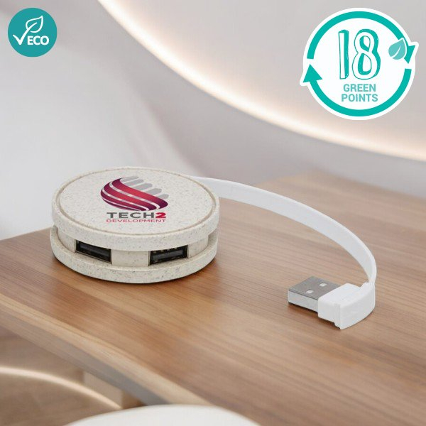 Kenzu Wheat Straw USB Hub | Pellacraft | Promotional Merchandise