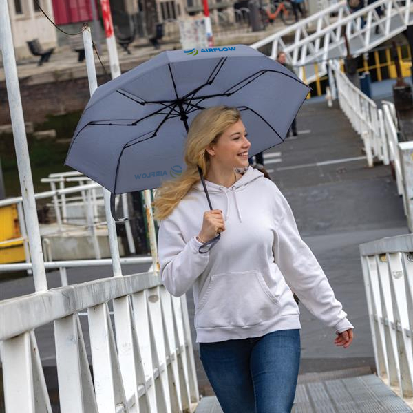 21" Impact AWARE™ RPET 190T Bamboo Auto Open/Close Umbrella ...