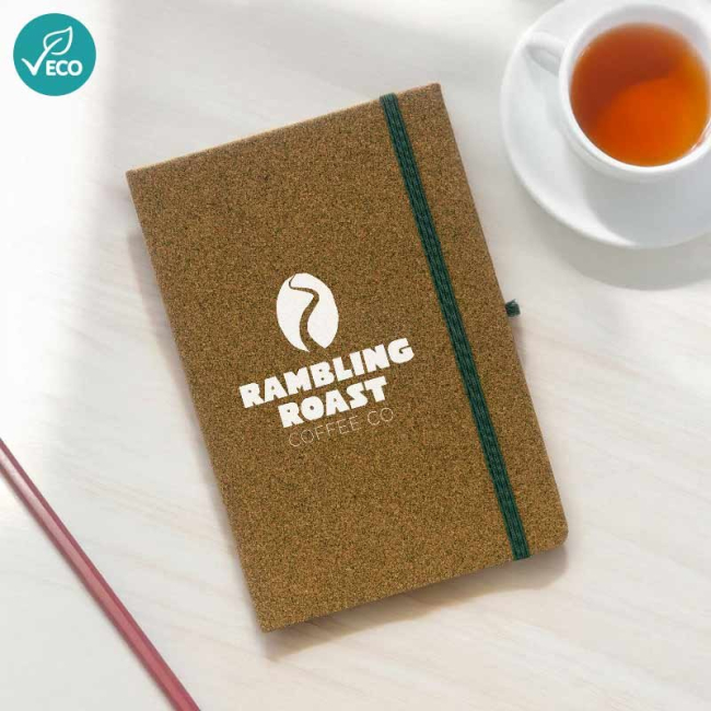 Tea Ground Cork Notebook A5 | Pellacraft | Promotional Merchandise