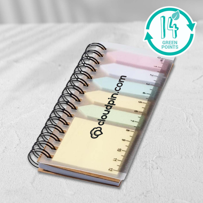 Spinner Spiral Notebook With Coloured Sticky Notes | Pellacraft ...
