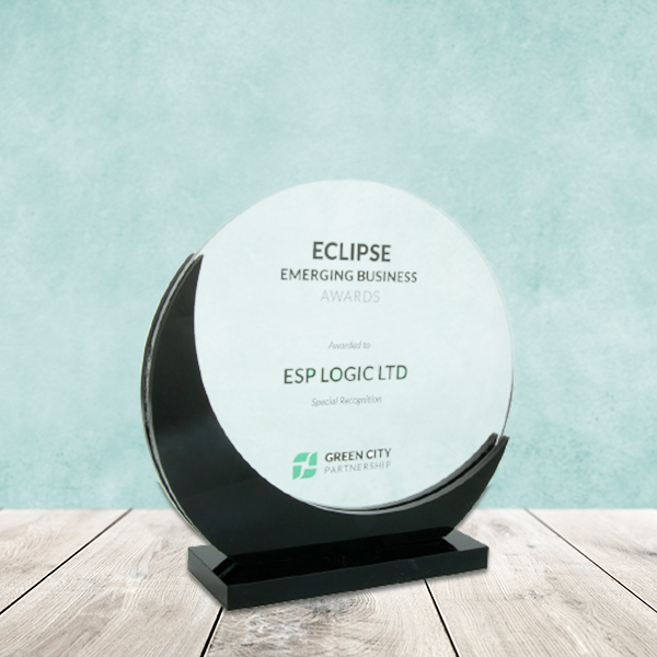 Freestanding Acrylic Crescent Award | Pellacraft | Promotional Merchandise