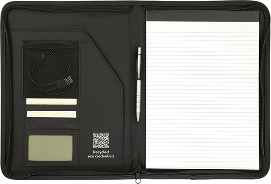 Sundridge Eco Recycled A4 Zipfolio | Pellacraft | Promotional Merchandise